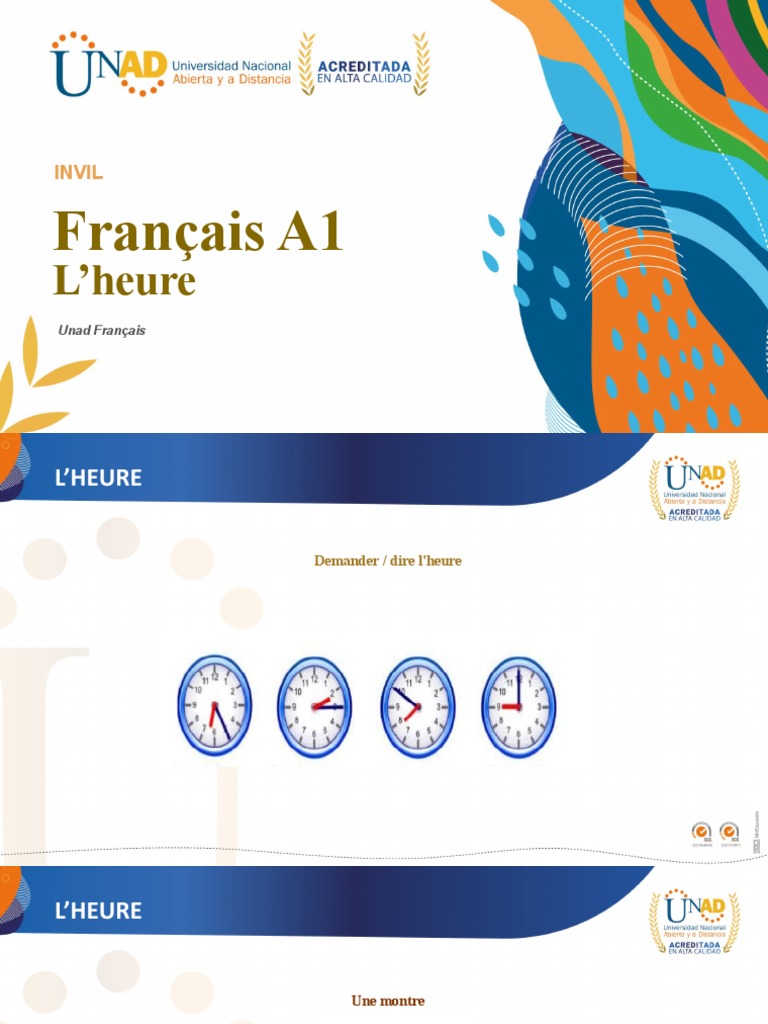 Apprendre à Dire l'Heure en Français A1 | PDF