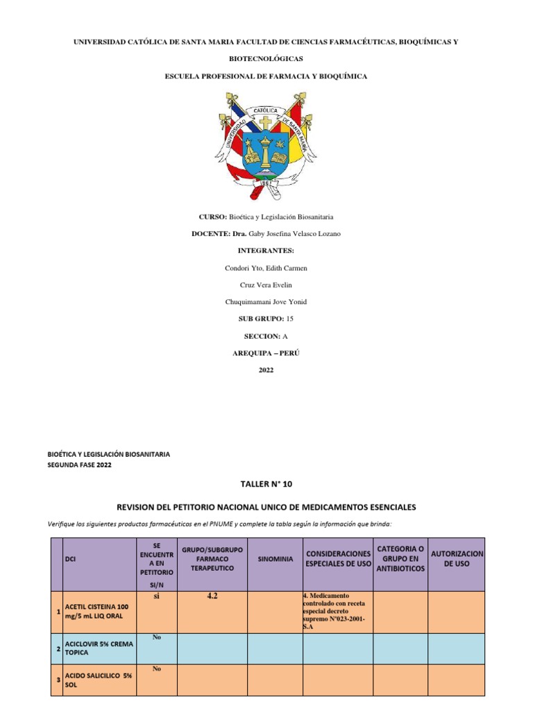 Taller 10. Revision de Pnume | PDF | Farmacia | Ciencias farmacéuticas