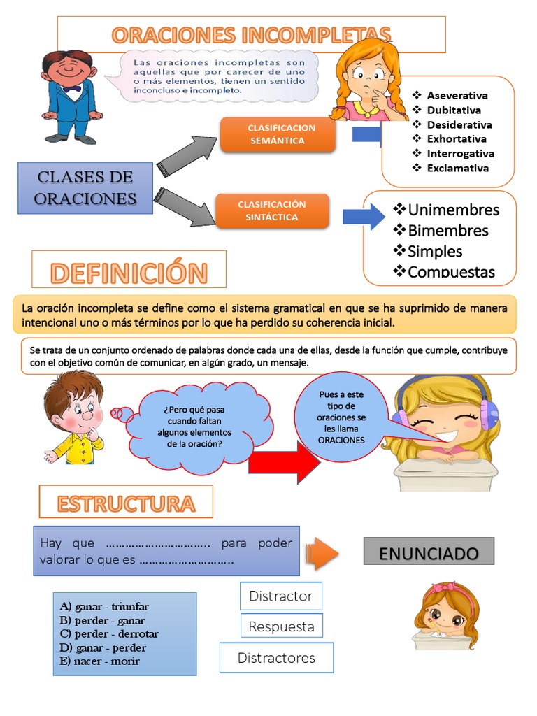 Oraciones Incompletas | Descargar gratis PDF | Oración (Lingüística ...