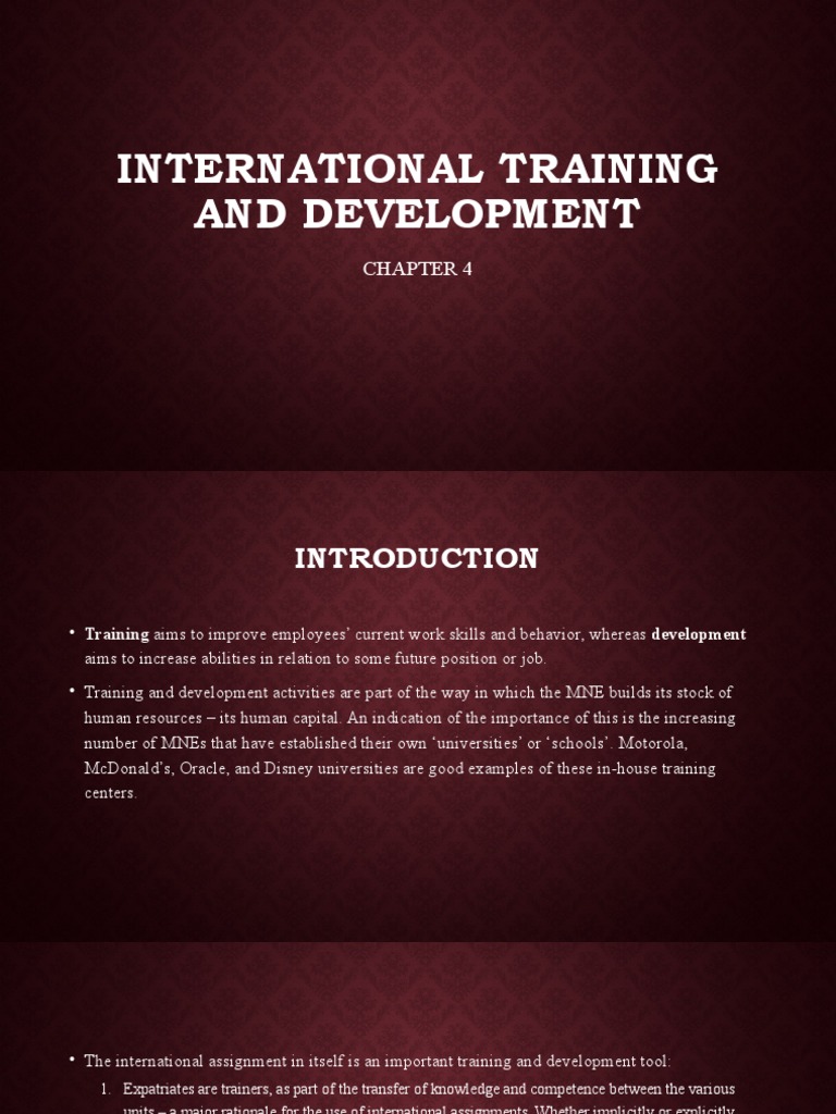 International Training and Development | PDF | Learning | Employment