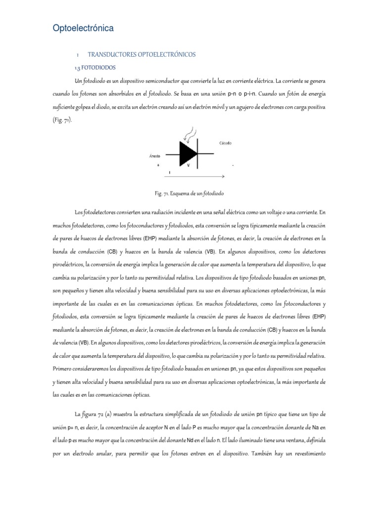 Fotodiodos: Principios y Aplicaciones | PDF | Semiconductores | Diodo