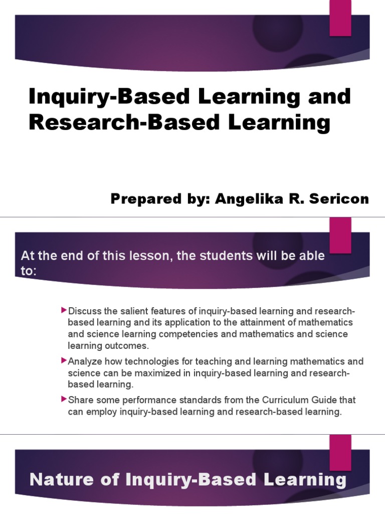 Inquiry and Research FINAL | PDF | Inquiry Based Learning | Project ...