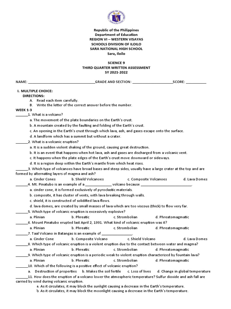 Cinder Cone Volcano Composition Quiz | PDF | Types Of Volcanic ...