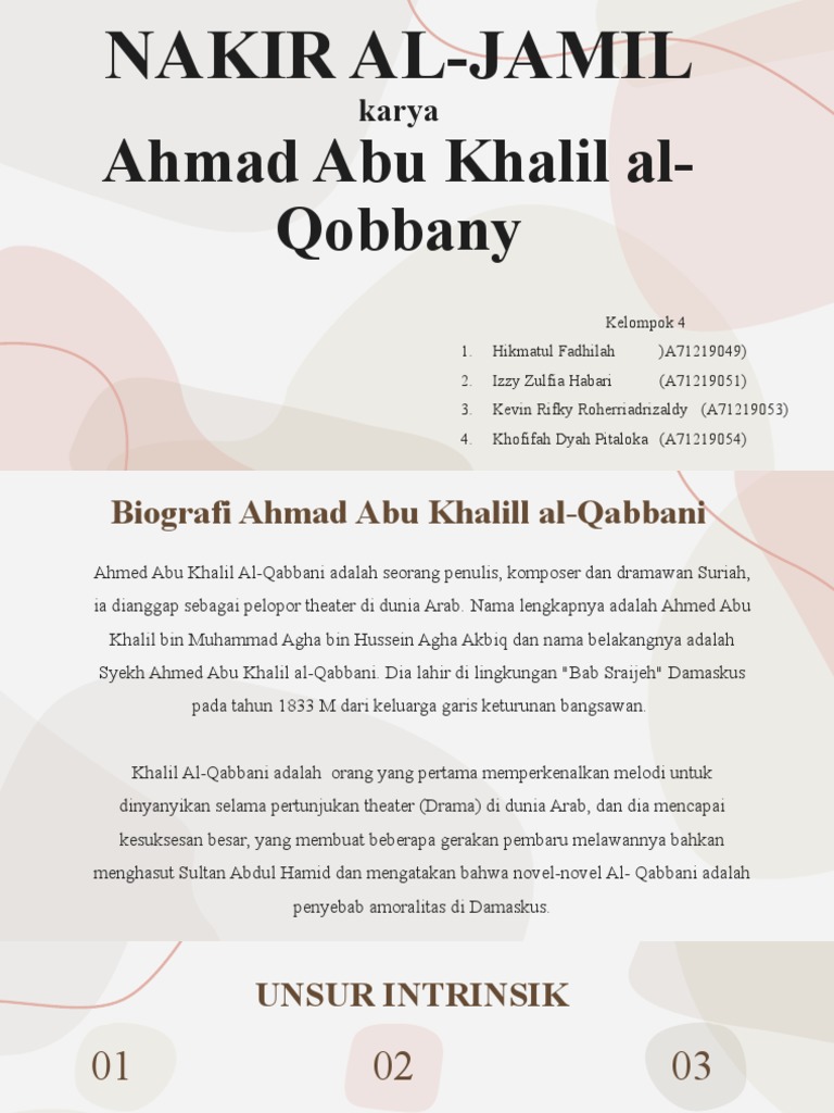 Analisis Instrinsik Drama Nakir Al Jamil Karya Abu Kholil Al Qobbani | PDF