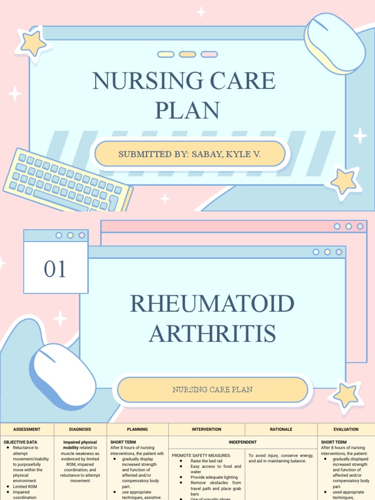 Nursing Care Plan: Submitted By: Sabay, Kyle V | PDF | Arthritis | Medicine