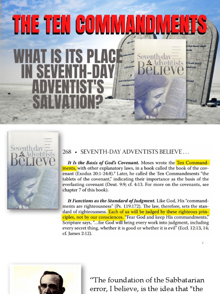 The Ten Commandments: What Is It's Place in SDA's Salvation? | PDF ...