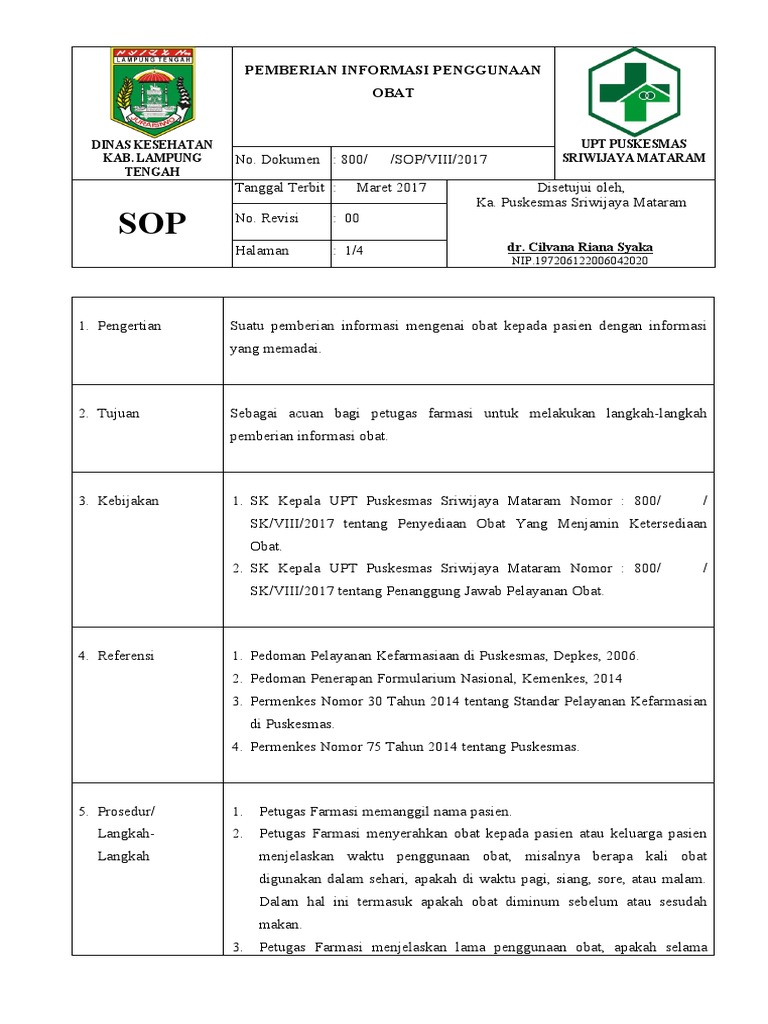 Sop Pemberian Informasi Obat | PDF
