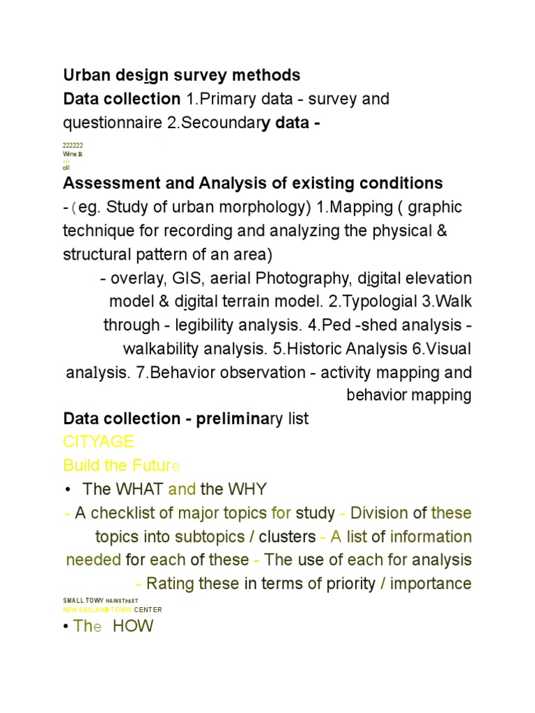 Methods of Urban Design Survey | PDF | Data | Map