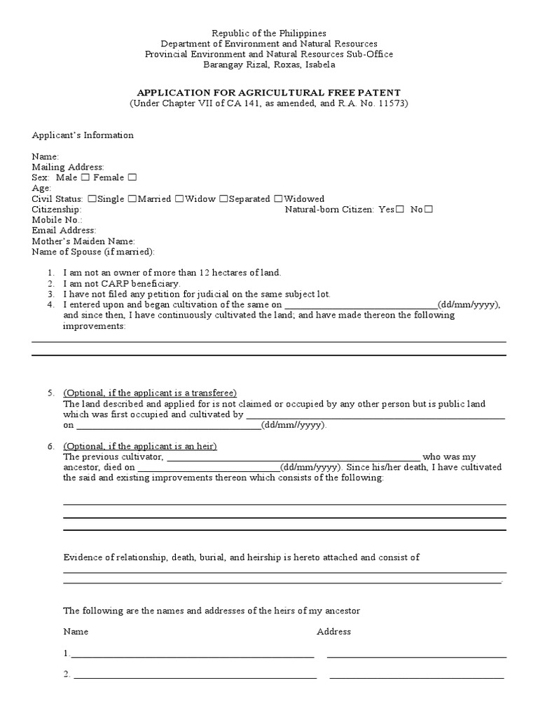 Agricultural Fpa Form | PDF | Affidavit | Perjury
