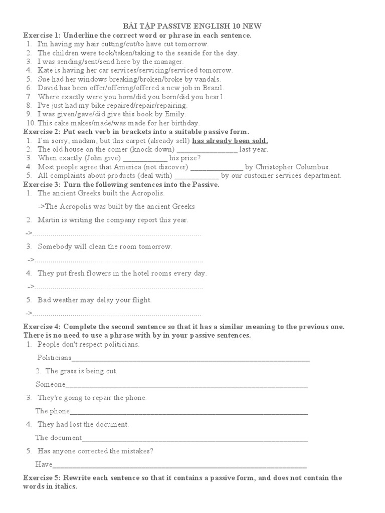 Passive Voice English 10 New | PDF | Linguistics