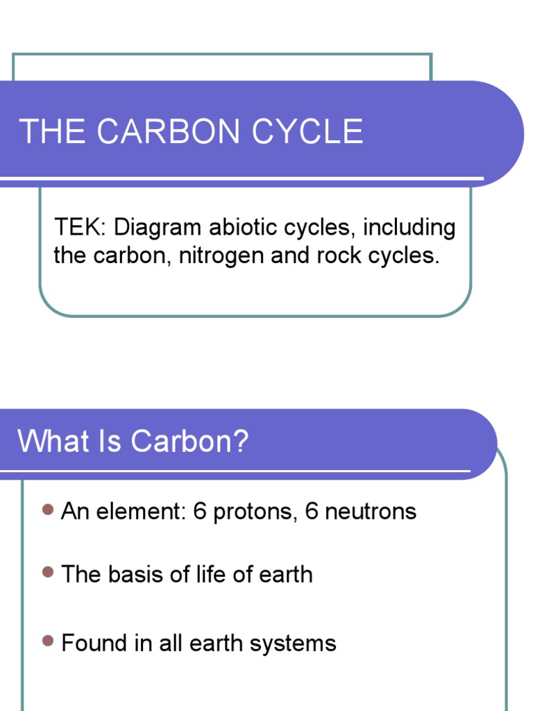 The Carbon Cycle: TEK: Diagram Abiotic Cycles, Including The Carbon ...