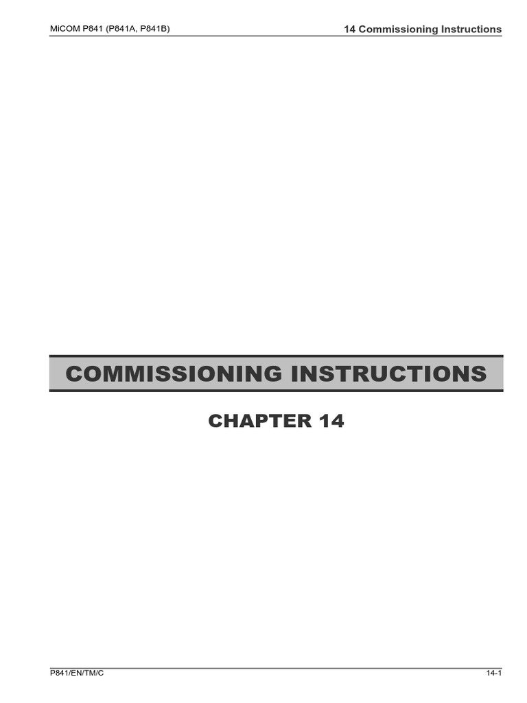 Commissioning Instructions: Micom P841 (P841A, P841B) | PDF | Ac Power ...
