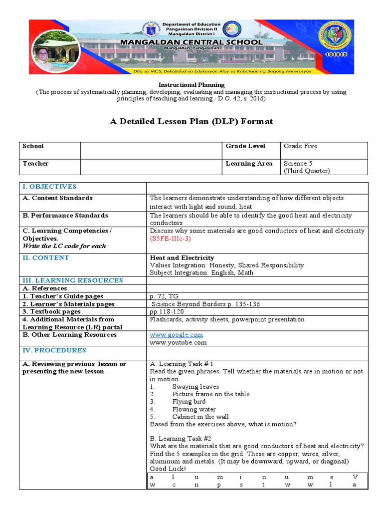 Cot Lesson Plan in Science 5 | PDF | Electrical Conductor | Metals