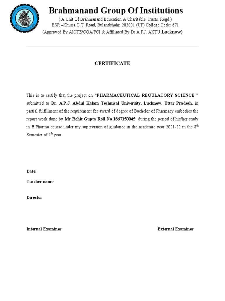 Industrial Visit Teacher Certificate | PDF