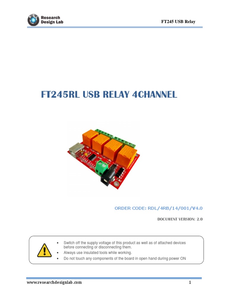 FT245RL USB Relay Module Guide | PDF | Usb | Relay