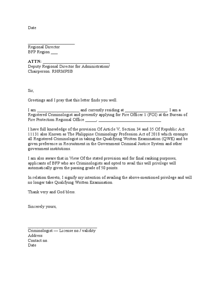 Letter BFP Qwe | PDF