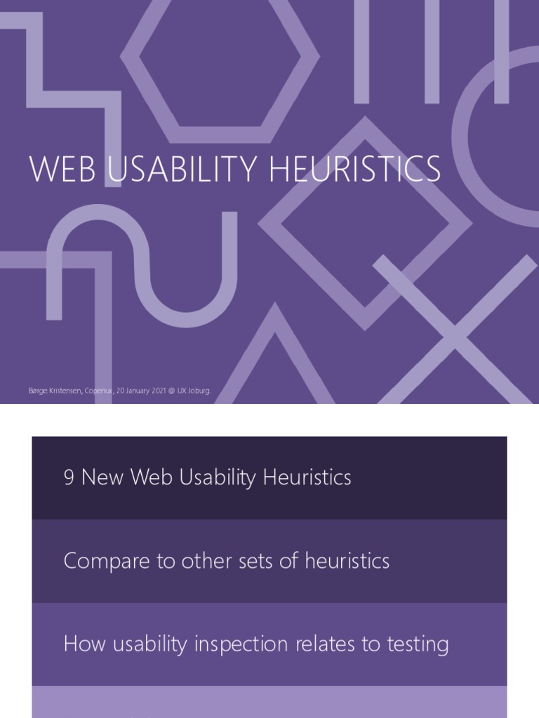 Web Usability Heuristics Copenux Uxjoburg 200121 210121123332 | PDF ...