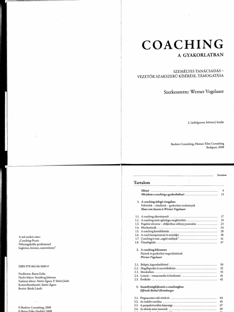 Werner Vogelauer:Coaching A Gyakorlatban | PDF