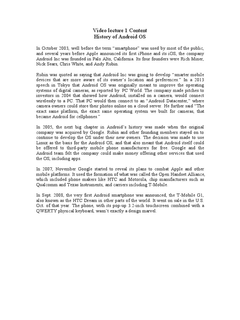 Unit1 and Unit2 | PDF | Android (Operating System) | Eclipse (Software)