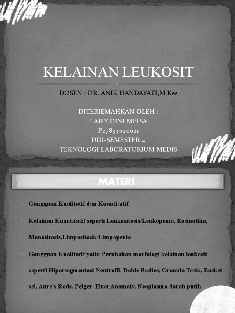 Kelainan Leukosit: Jenis dan Penyebab | PDF