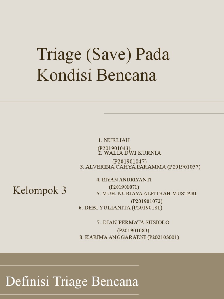 Triage (Save) Pada Kondisi Bencana: Metode, Kategori, dan Efektivitas ...