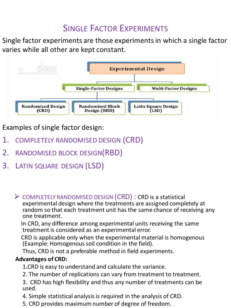 CRD, RBD & LSD | PDF | Design Of Experiments | Experiment