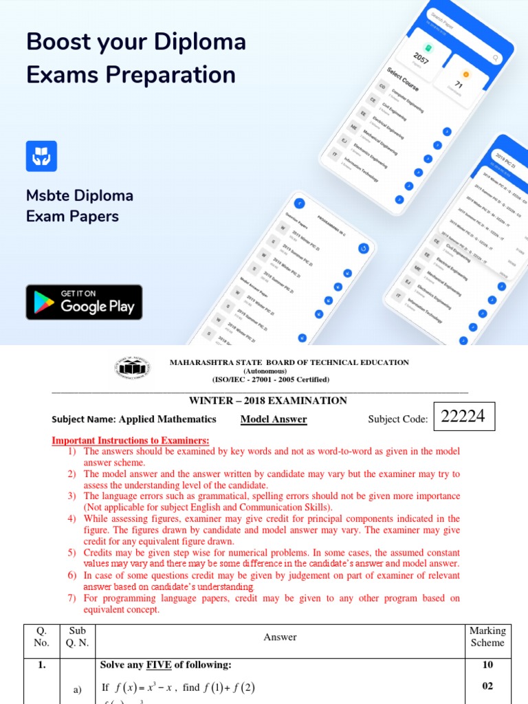 Boost Your Diploma Exams Preparation: Msbte Diploma Exam Papers | PDF ...