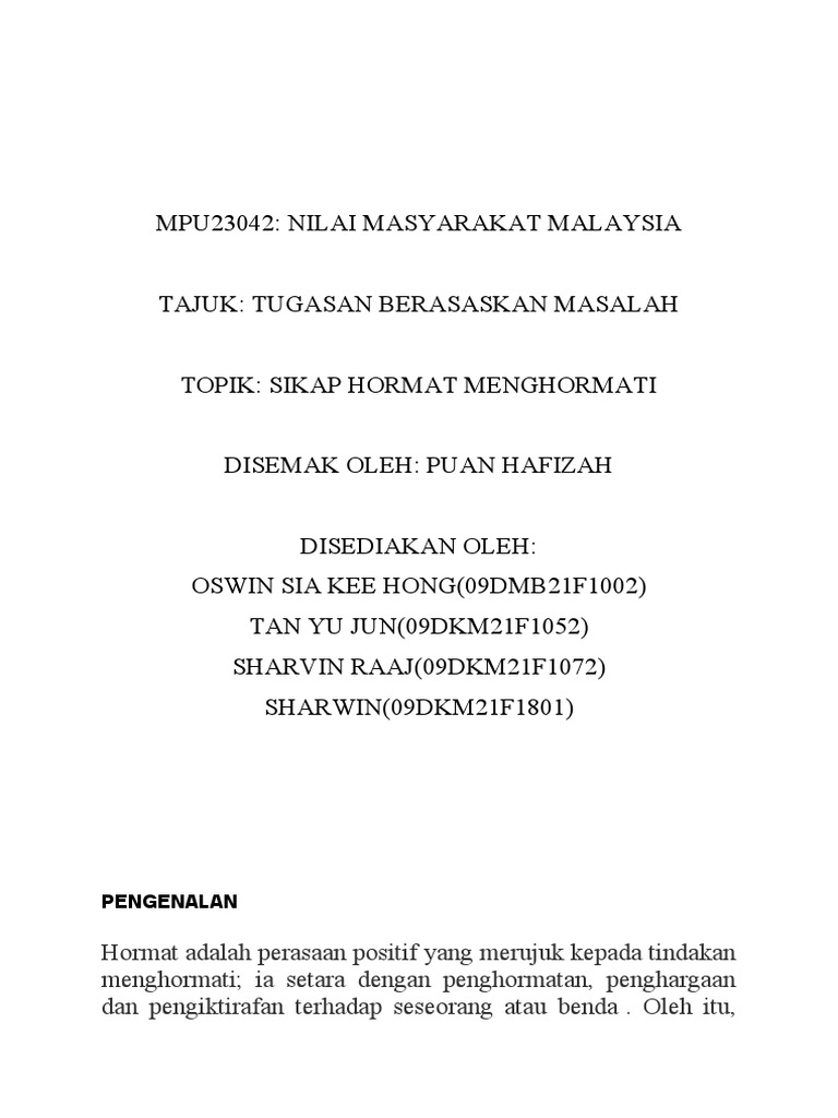 Mpu23042 Tugasan Berasaskan Masalah | PDF | Ilmu Sosial