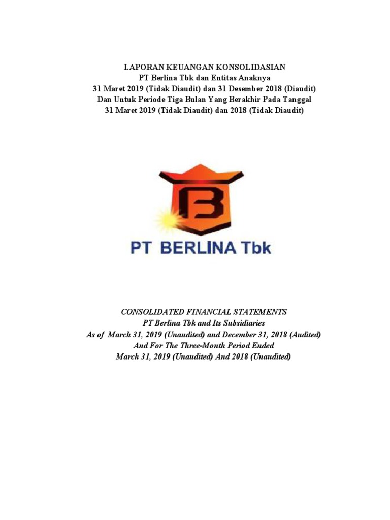 Consolidated Financial Statement BRNA Mar 2019 | PDF | Equity (Finance ...