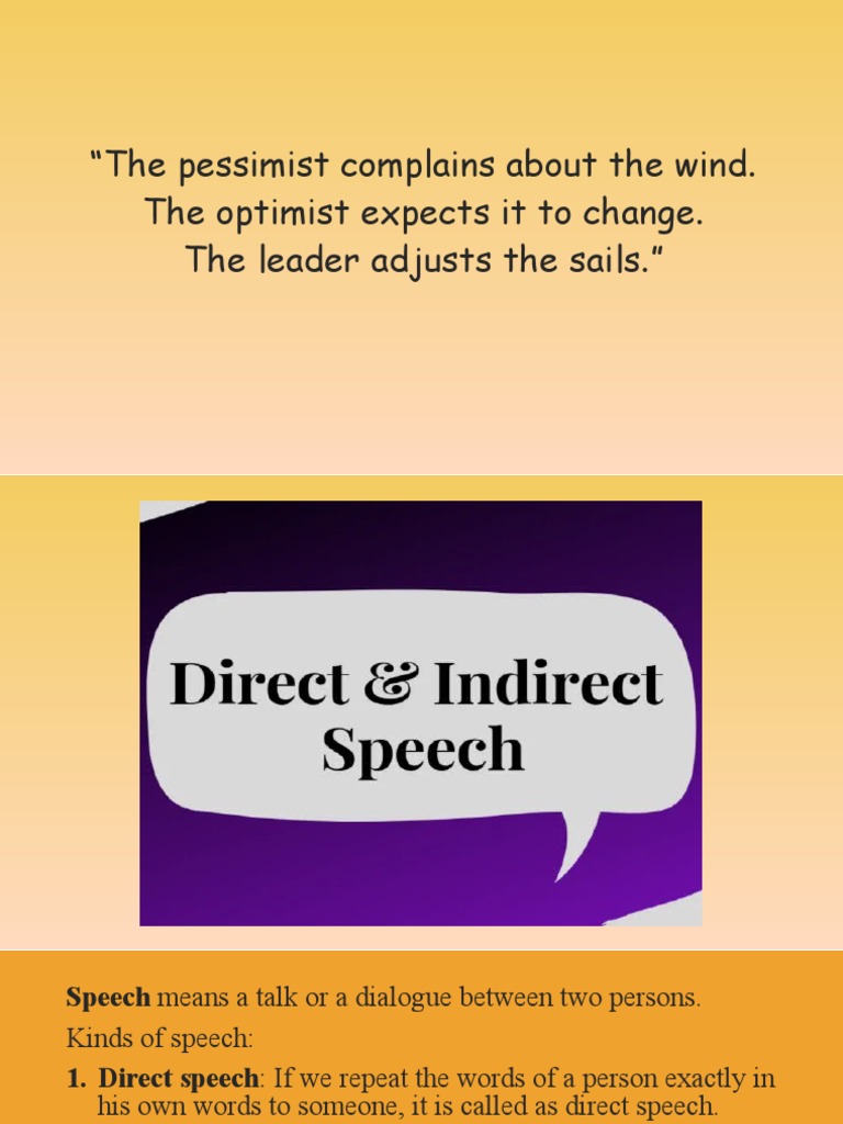 Direct and Indirect PPT Final | PDF | Grammar | Linguistics