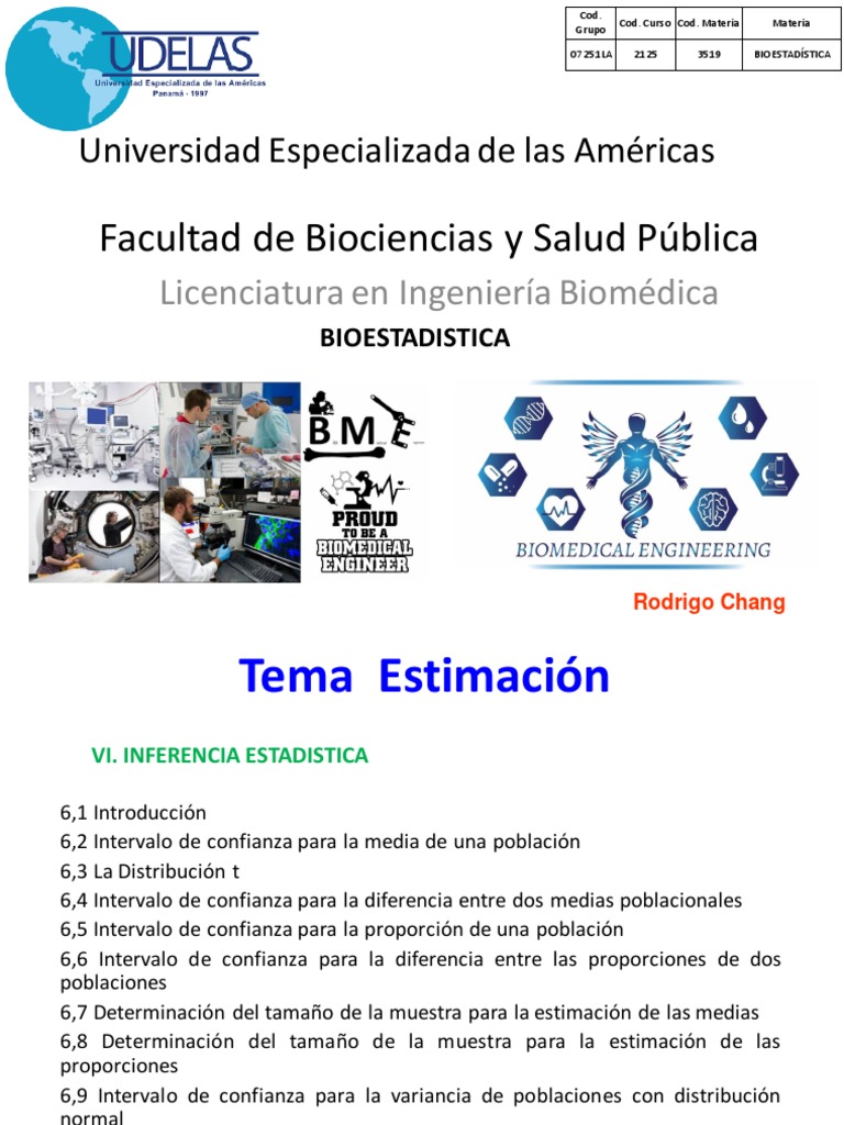 Clase 6 Estimacion Biomedica | PDF | Intervalo de confianza | Estimador