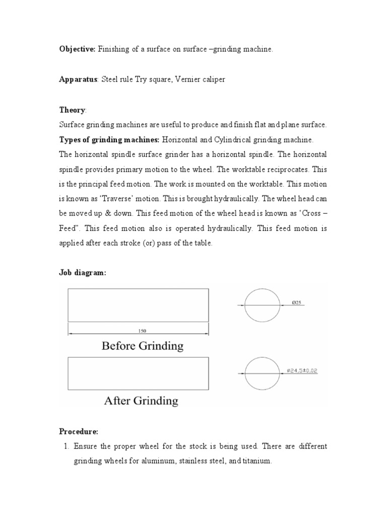 Grinding Lab Manual | PDF | Grinding (Abrasive Cutting) | Crafts