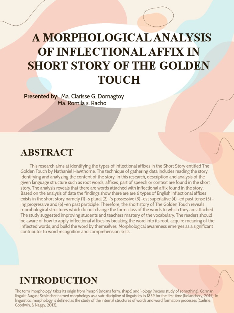 A Morphological Analysis of Inflectional Affix in Short Story of The ...