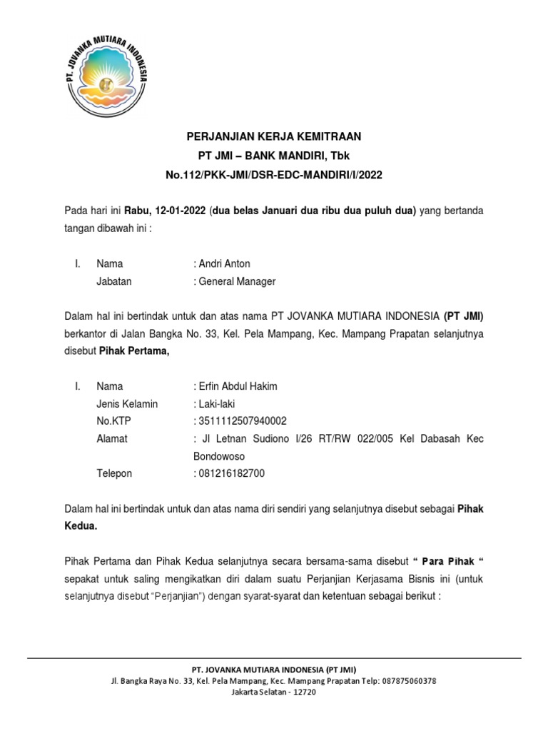 112 PKK Erfin Abdul Hakim | PDF | Bisnis | Hukum