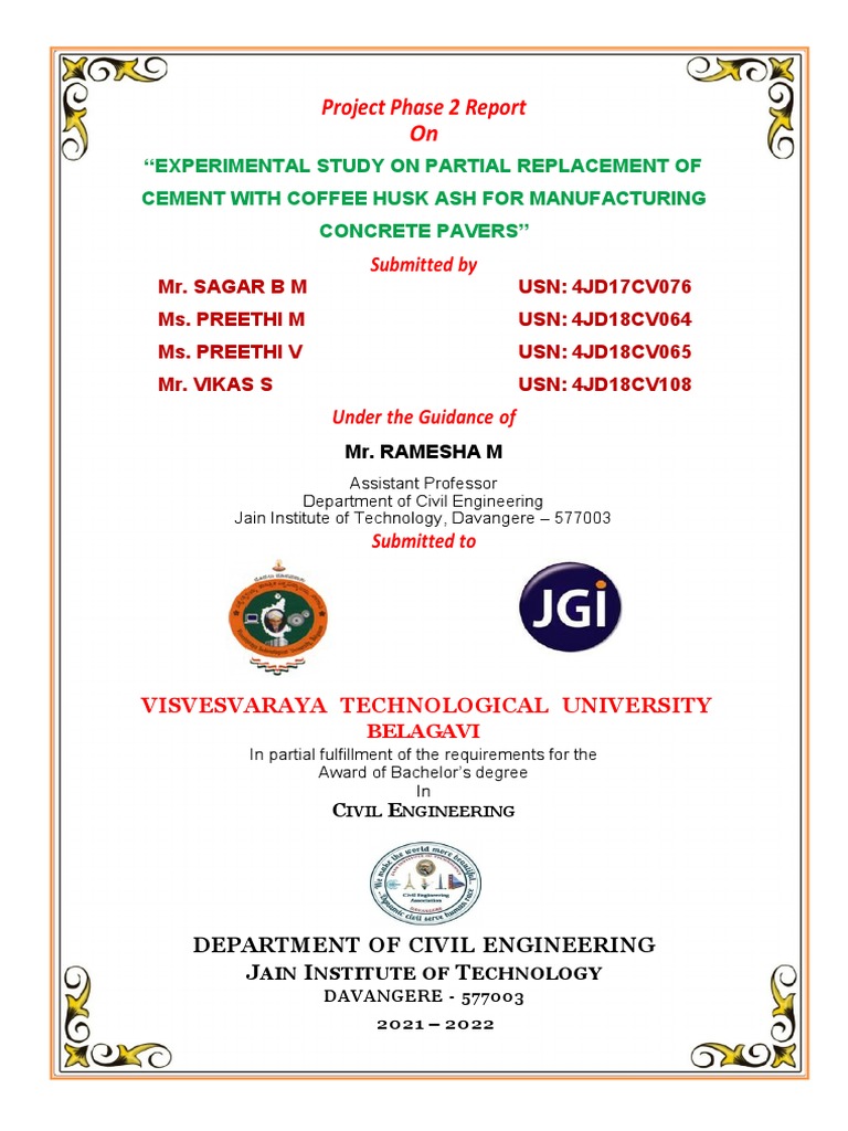 Project Phase2 Report | PDF | Concrete | Cement