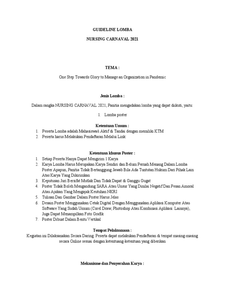 Guideline Lomba Poster | PDF