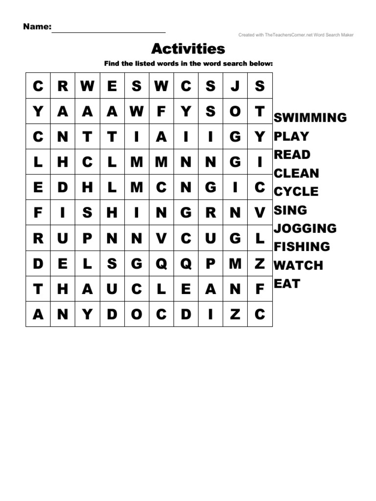 Word Search Year 2 | PDF