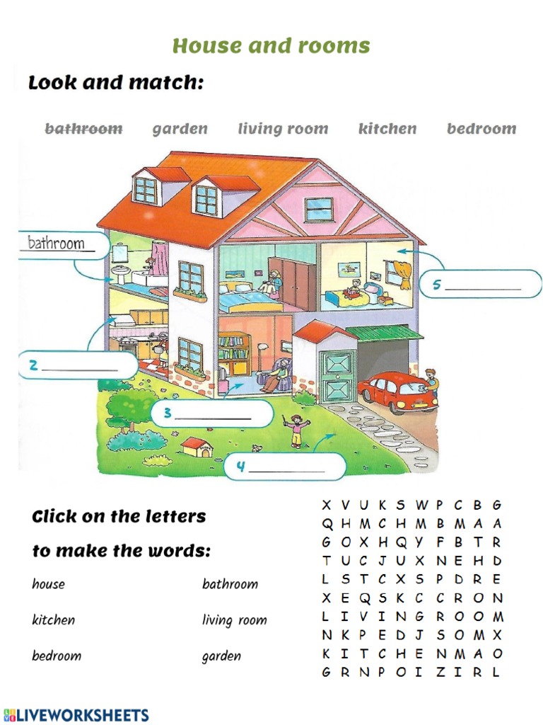 House and Rooms: Click On The Letters To Make The Words | PDF