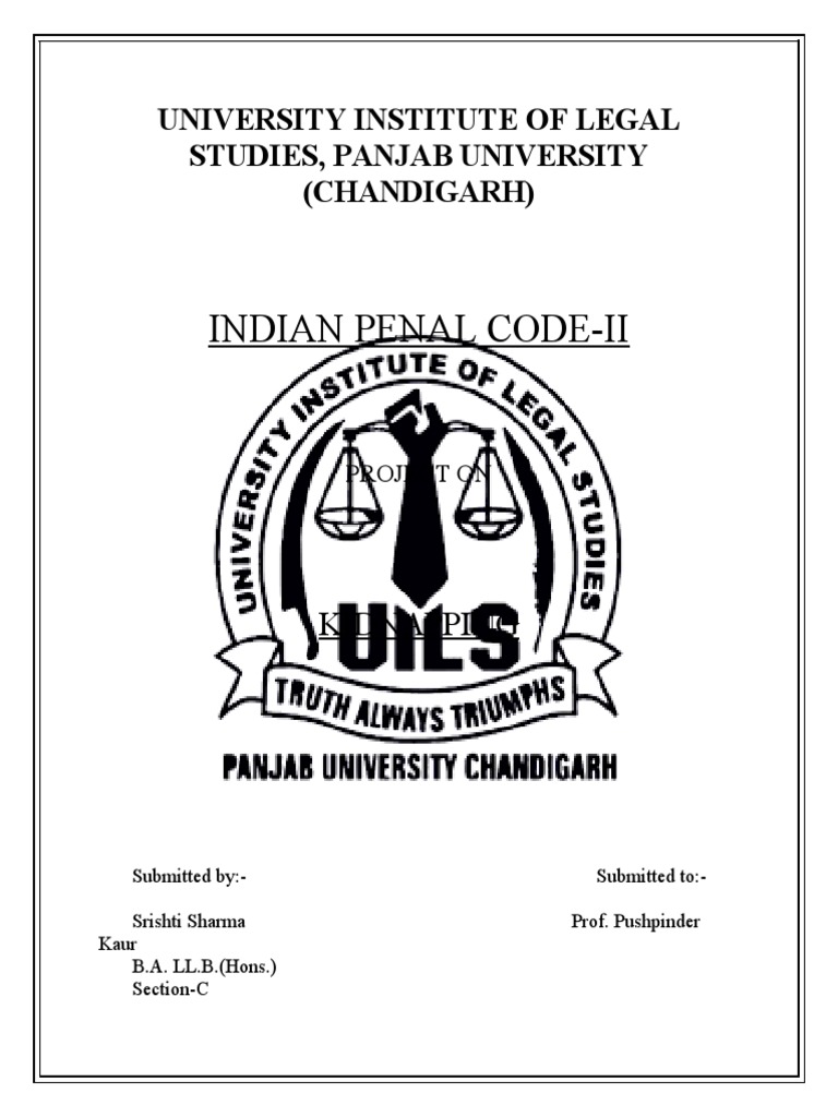 Indian Penal Code-II Project Sem-6 | PDF | Kidnapping | Legal Guardian