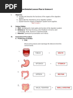 Lesson Plan On Digestion in Stomach and Intestines Grade 4 | PDF ...