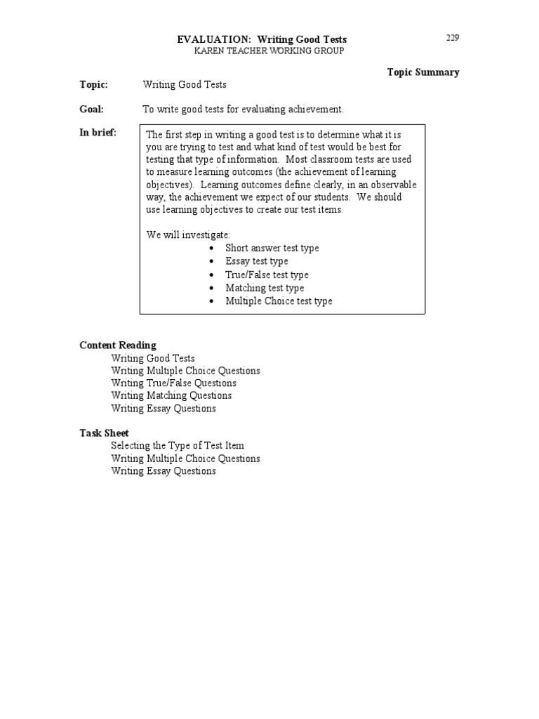 Sec2 - Writing Good Tests | PDF | Multiple Choice | Question