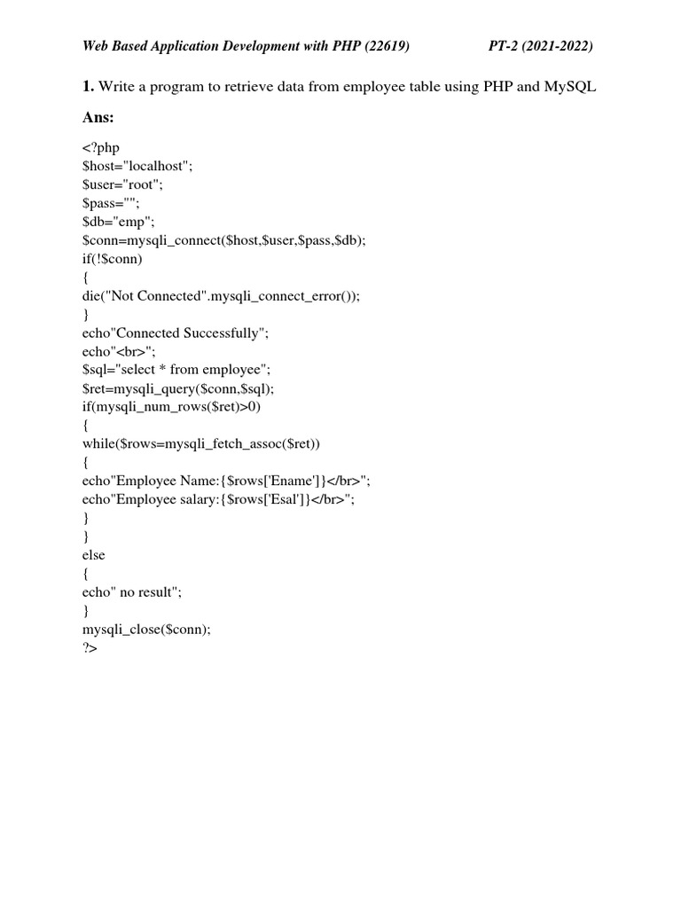 PT2-WBP-QB-2021 2022 | PDF | Php | Class (Computer Programming)