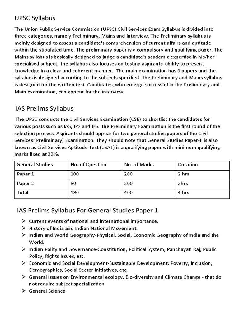 UPSC Syllabus | PDF | Governance