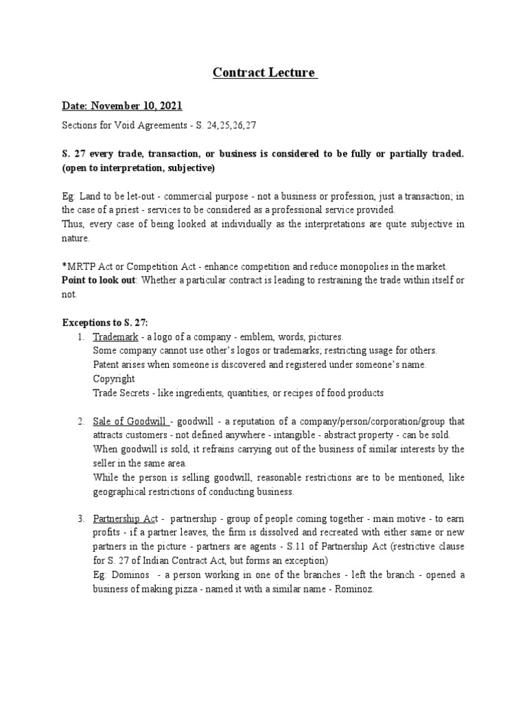 Contract Notes | PDF | Guarantee | Indemnity