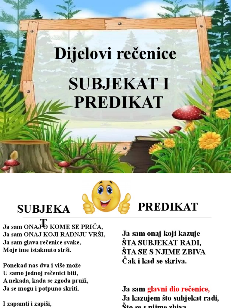 5.4.BHS - Subjekat I Predikat | PDF