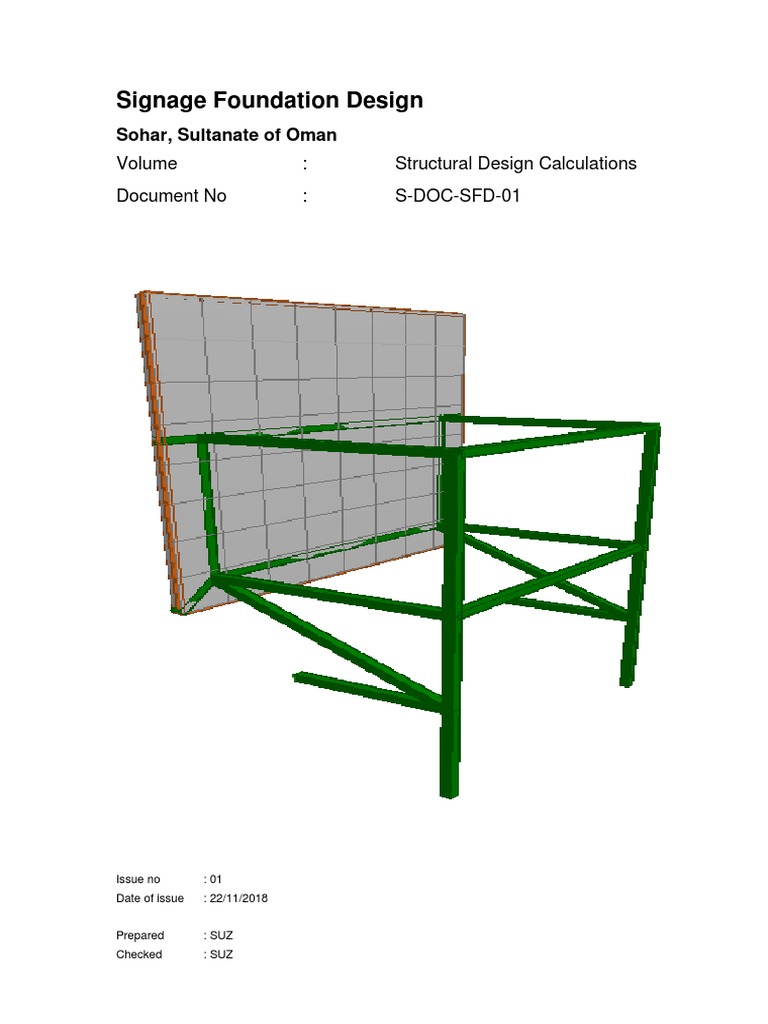 Design Calculation of Signage Foundation 24-11-18 | PDF | Structural ...