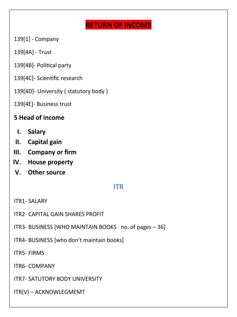 Return of Income | Download Free PDF | Depreciation | Stocks