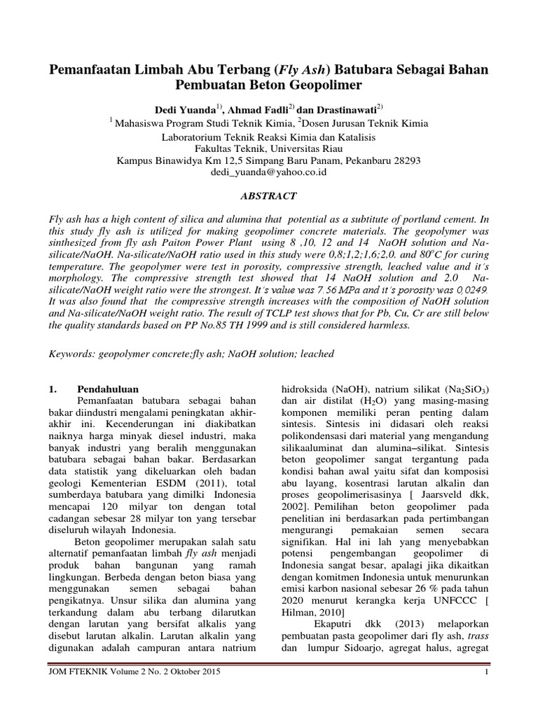 Pemanfaatan Limbah Abu Terbang Fly Ash B | PDF