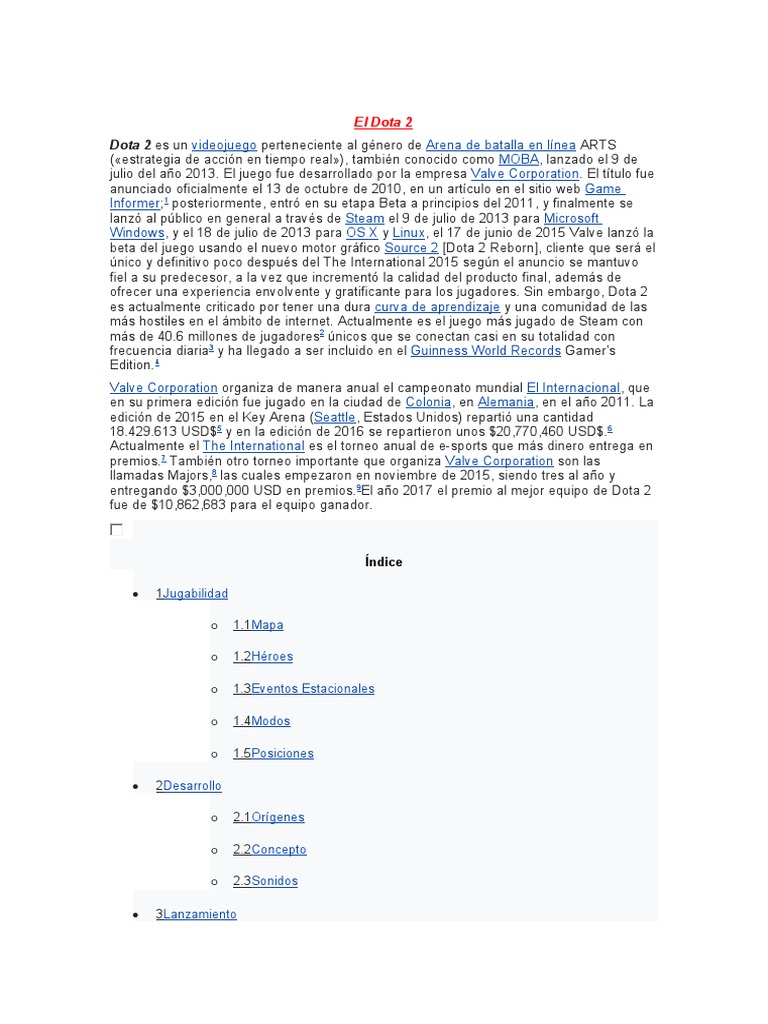 El Dota 2 | PDF | Informática