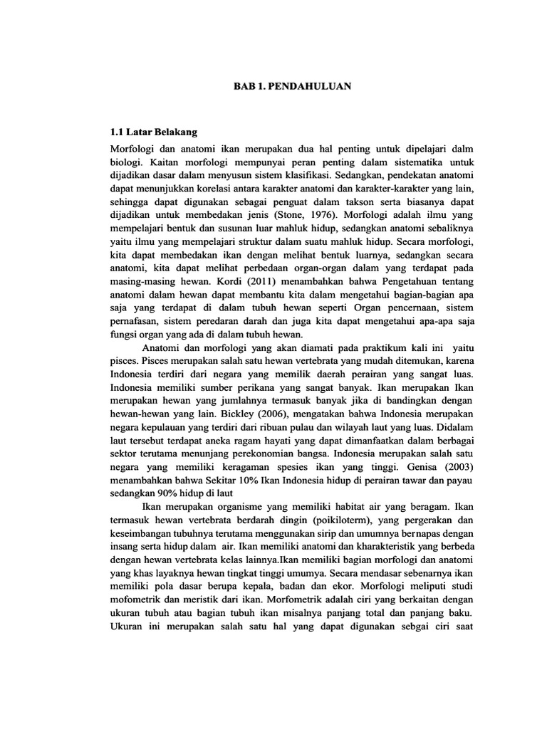 Morfologi dan Anatomi Ikan Pisces | PDF